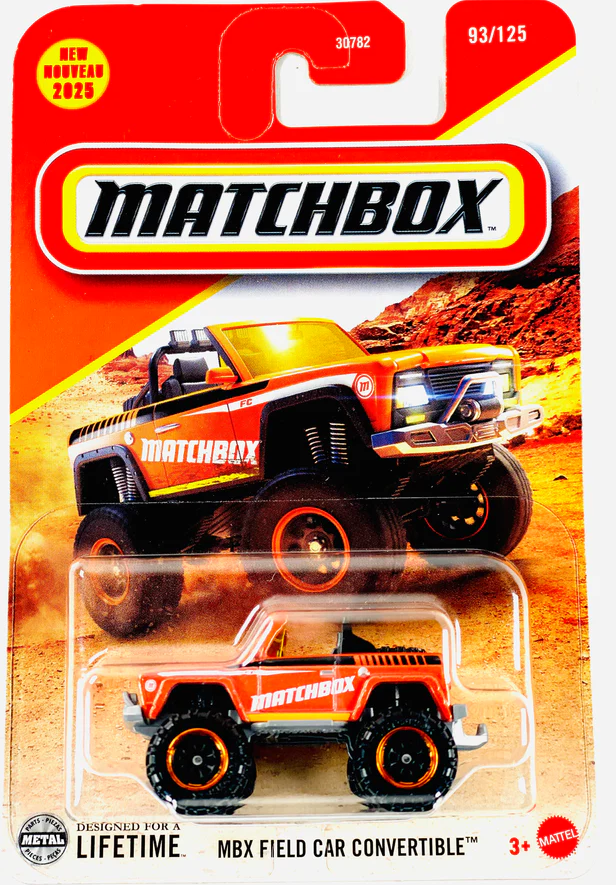 Matchbox 2025 #093/125 MBX Field Car Convertible, orange – Ignition Diecast