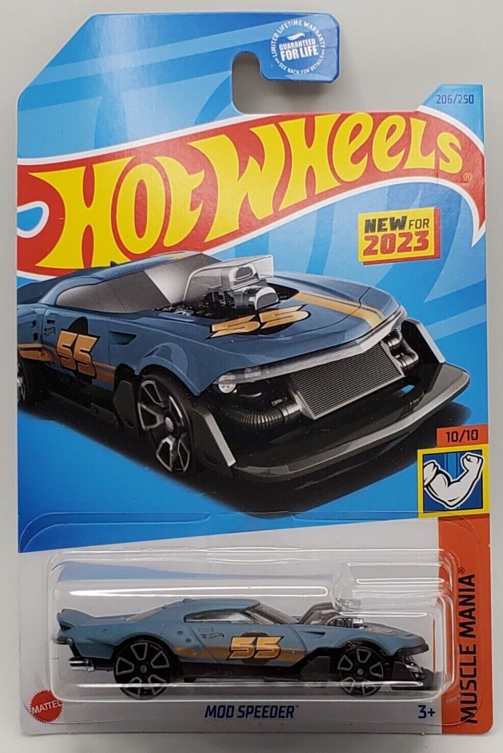 Hot Wheels 2023 #206/250 Mod Speeder, gunmetal matte "moody" blue ...
