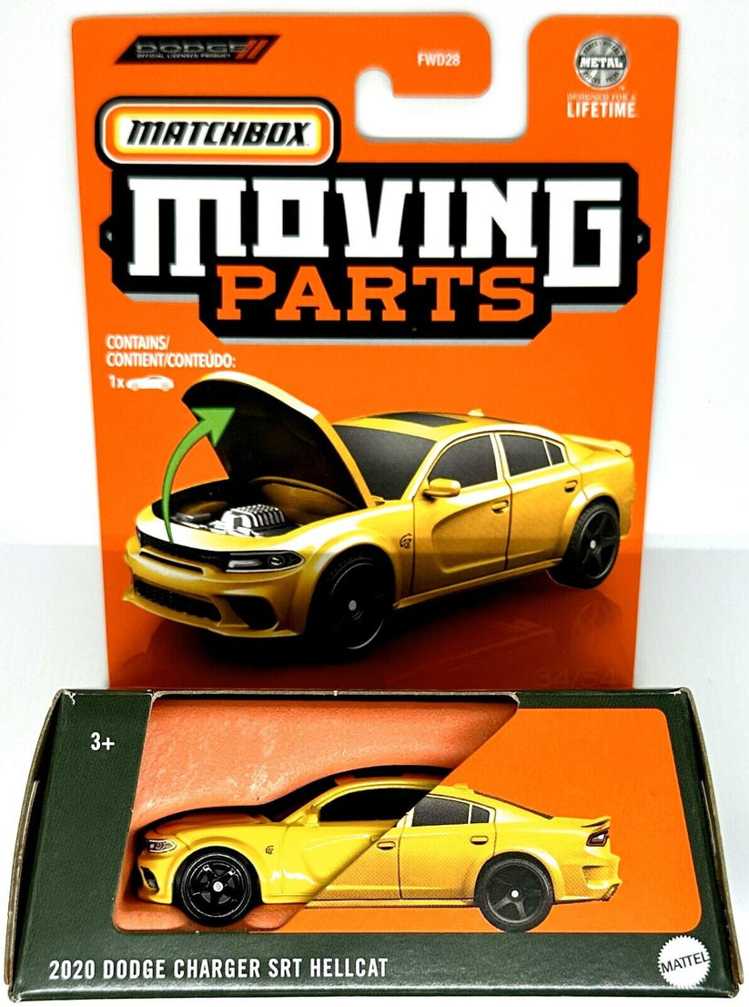 Matchbox 2023 Moving Parts 2020 Dodge Charger SRT Hellcat, yellow ...
